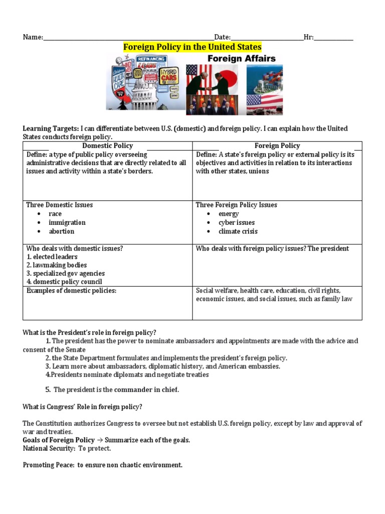 Foreign Policy | PDF | Foreign Policy Of The United States | Policy