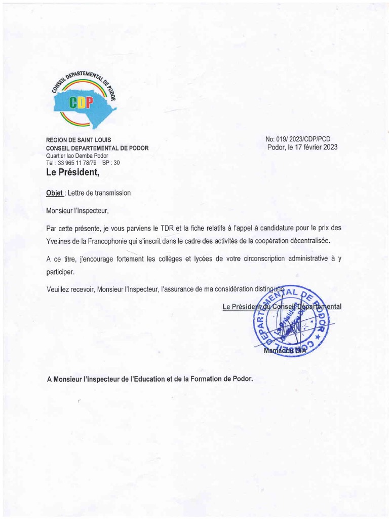 lettre de transmission (1) | PDF