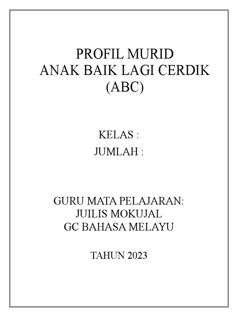 Tapak Profil Murid ABC | PDF