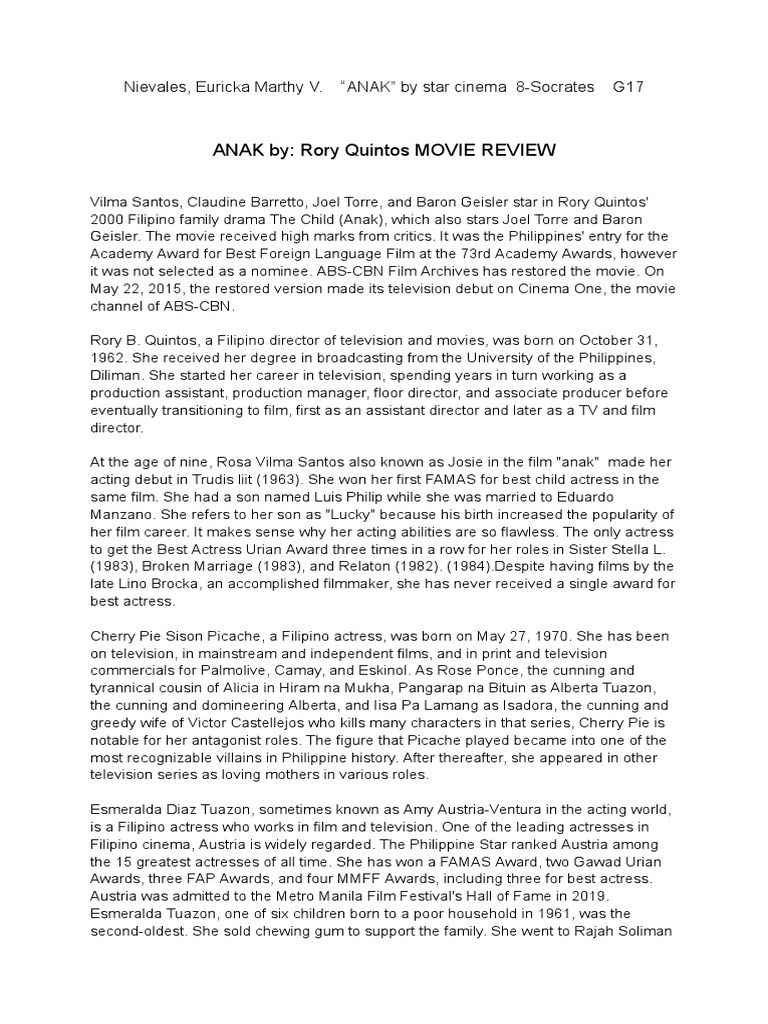 Anak - Reaction-Paper | PDF | Miscarriage