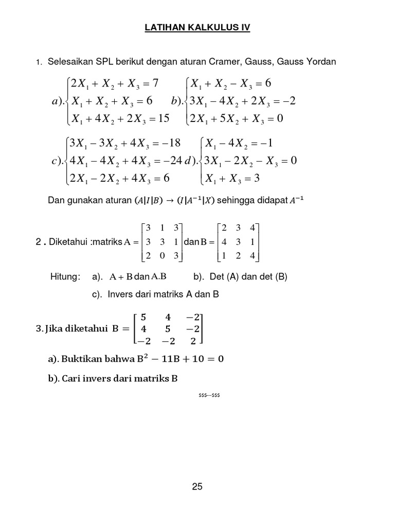 Latihan Kalkulus Iv | PDF