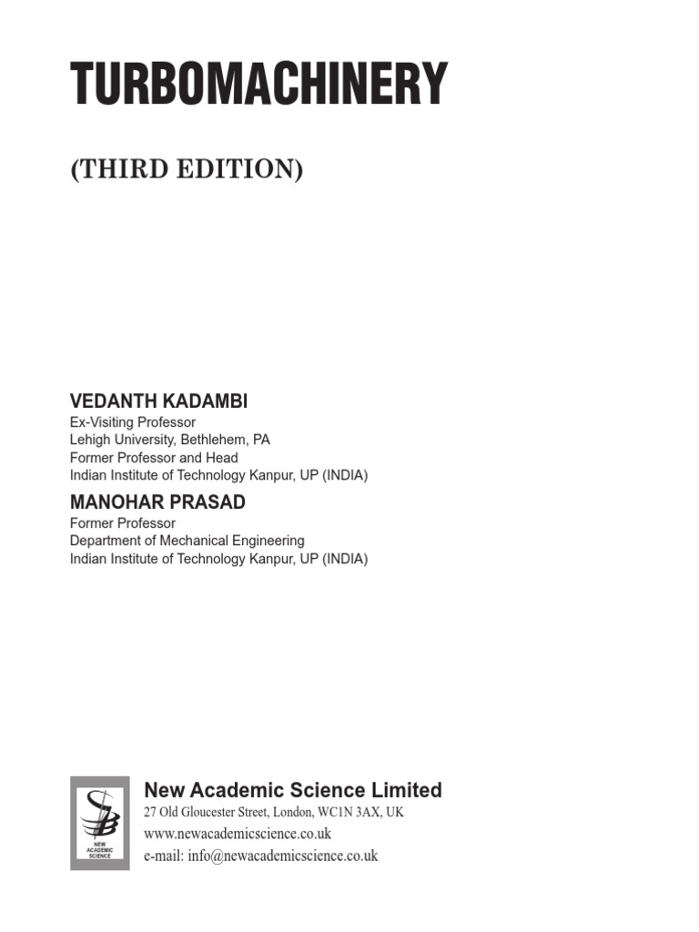 Turbomachinery: (Third Edition) | PDF | Turbomachinery | Fluid Dynamics
