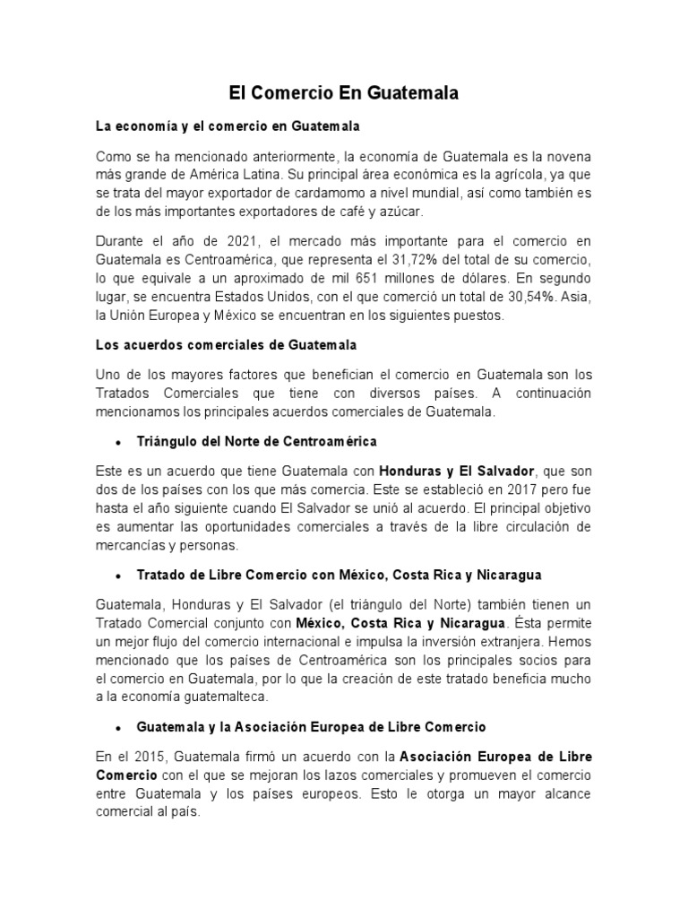 El Comercio en Guatemala | PDF