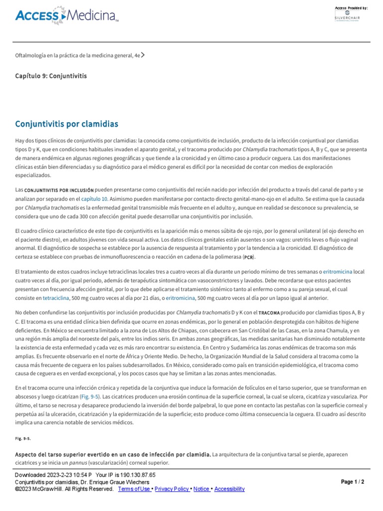 Conjuntivitis por Clamidia: Diagnóstico y Tratamiento | PDF ...