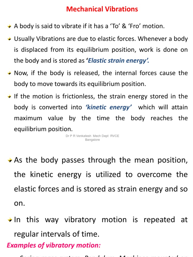 1.Introduction to mechanical Vibrations | PDF | Oscillation | Mechanics