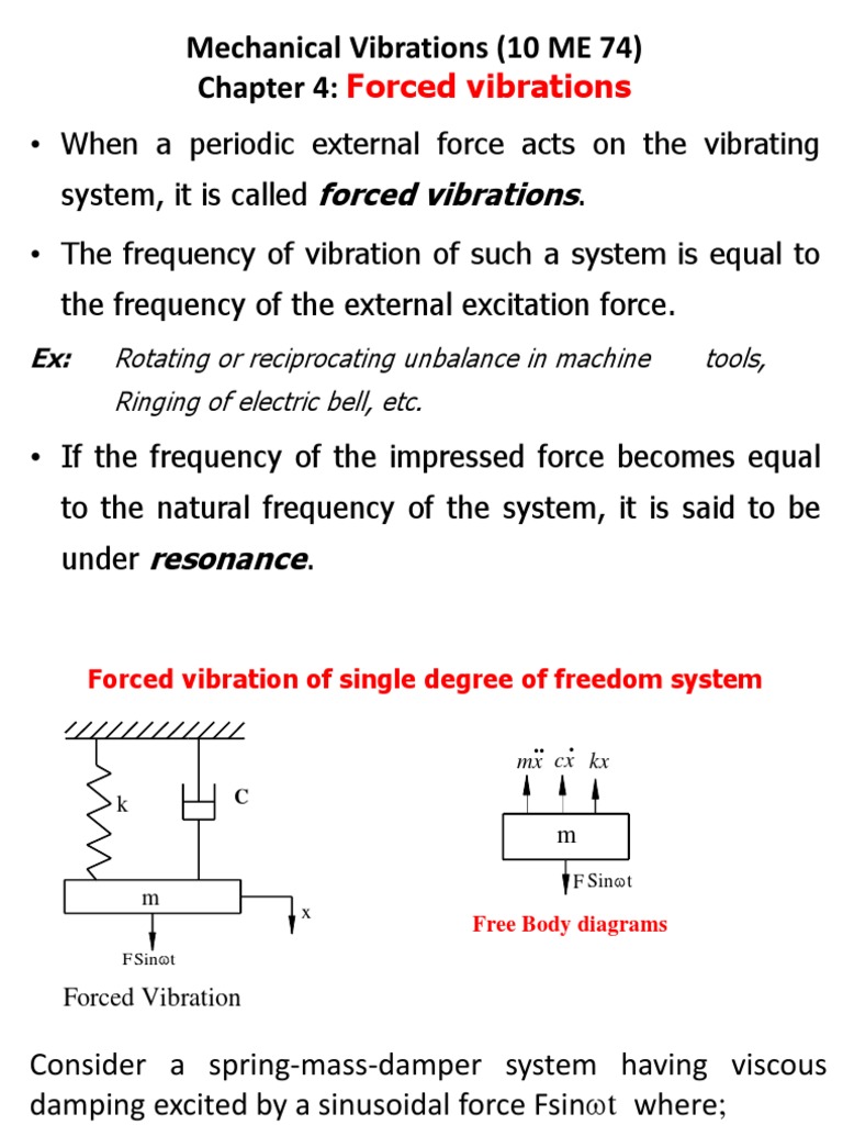 4.forced Vibrations | PDF | Damping | Wavelength 4.forced Vibrations | PDF | Damping | Wavelength