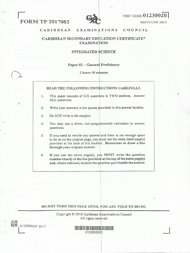 2017 p2 Int Sci Csec | PDF
