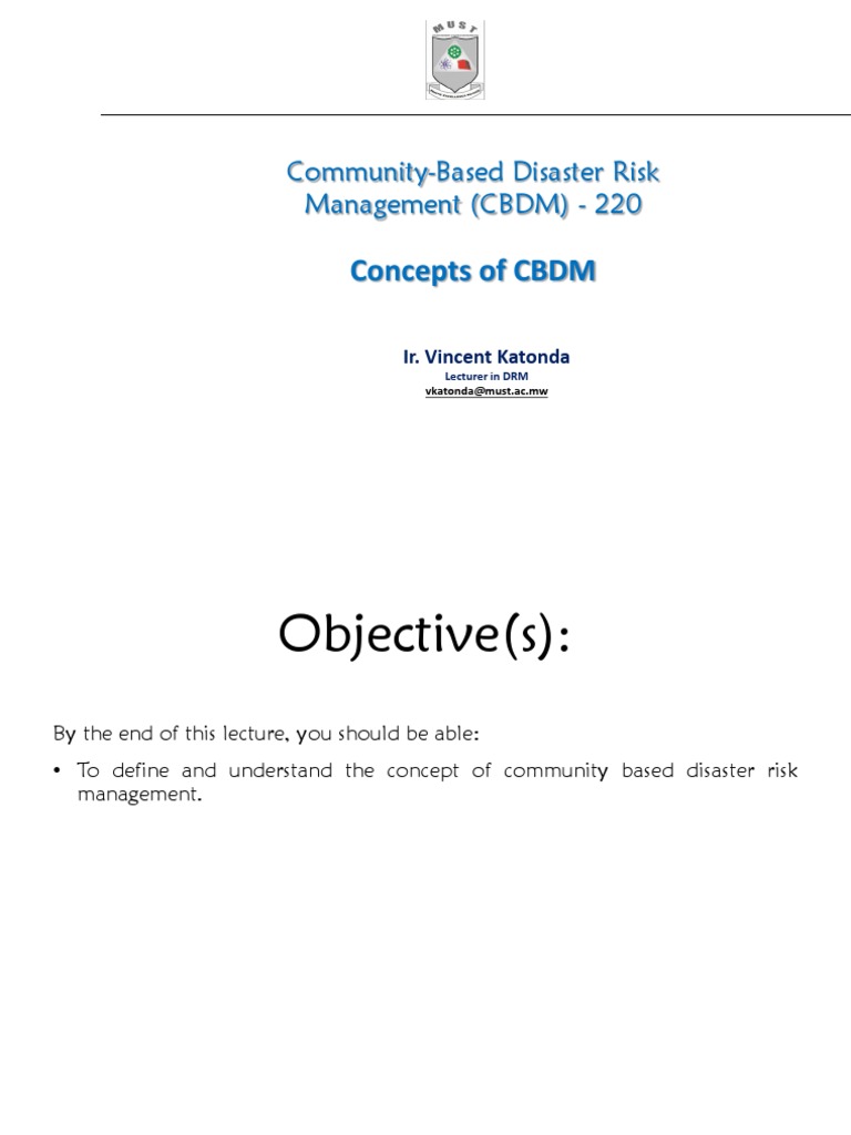 Lecture1 - CBDM Concepts | PDF | Disaster Risk Reduction | Climate ...