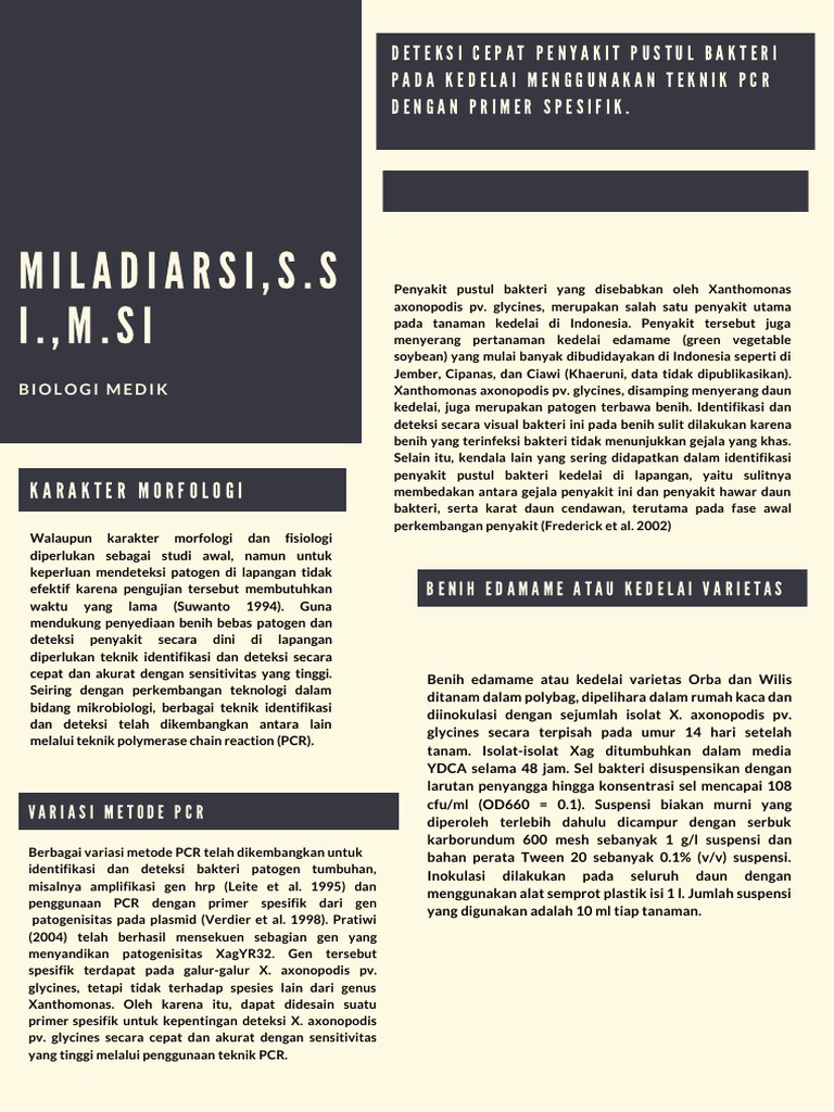 Deteksi Cepat Penyakit Pustul Kedelai | PDF