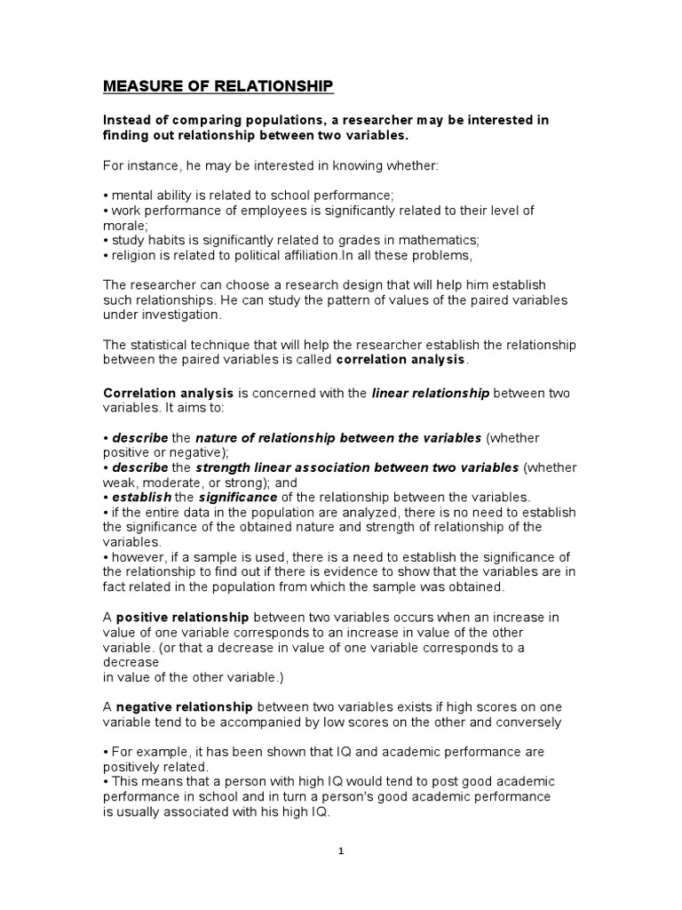 Comp 3 Measure of Relationship and Effect | PDF | Coefficient Of ...