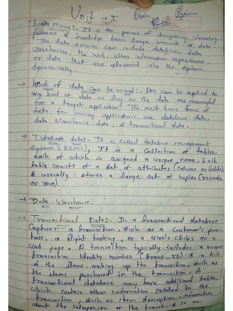 Data Mining Notes Pdf
