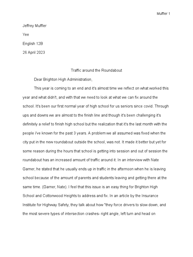 Proposal Essay 1 | Download Free PDF | Traffic | Road Traffic Safety