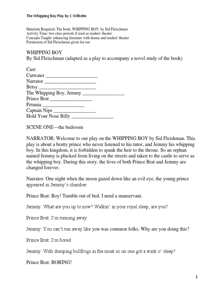 Play For The Whipping Boy Free | PDF