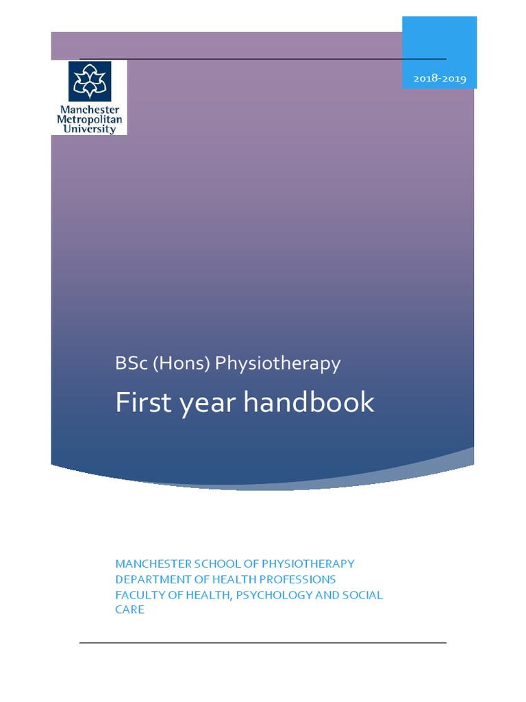 BSC Hons Physiotherapy First Year Handbook 2018 2021 | PDF | Turnitin | Physical Therapy