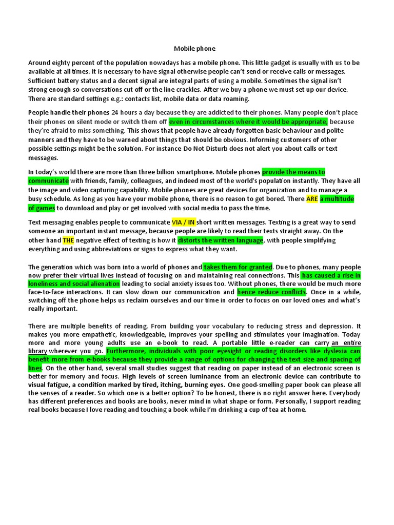 Mobile Phones: Impact and Usage | PDF | Telephone | Text Messaging