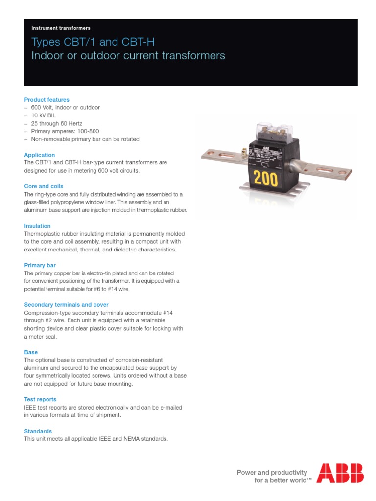 CBT 1 - CBT H | PDF | Transformer | Physical Sciences