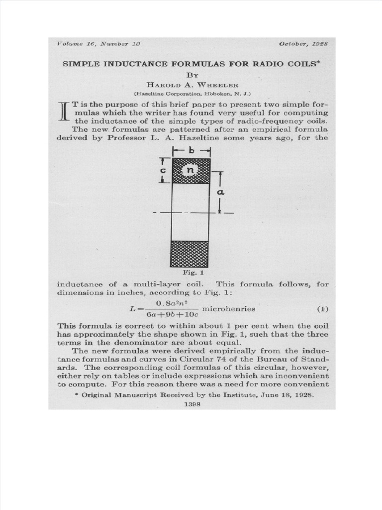Simple Inductance Formulas for Coils | PDF | Electrical Engineering ...