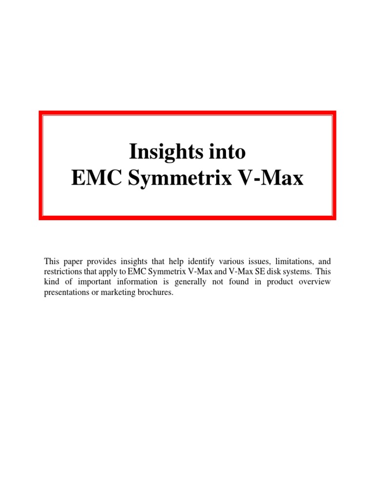 Insights Into EMC Symmetrix VMAX | PDF | Hard Disk Drive | Cache (Computing)