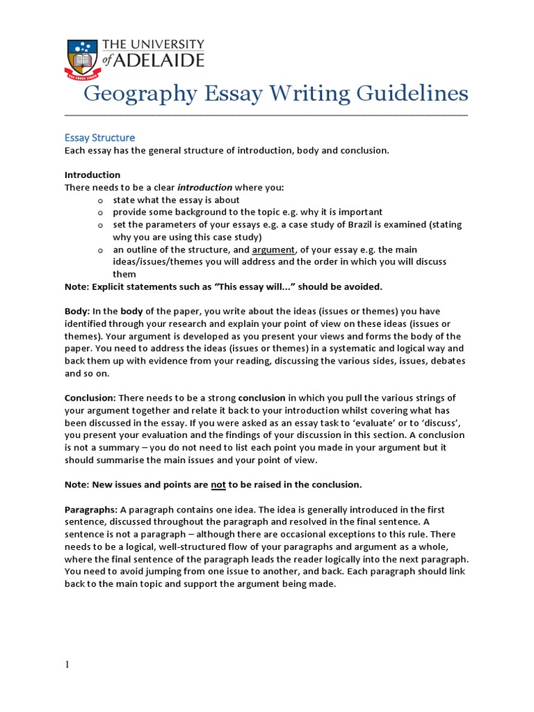 Geography Essay Writing Guidelines | PDF | Essays | Greenhouse Gas