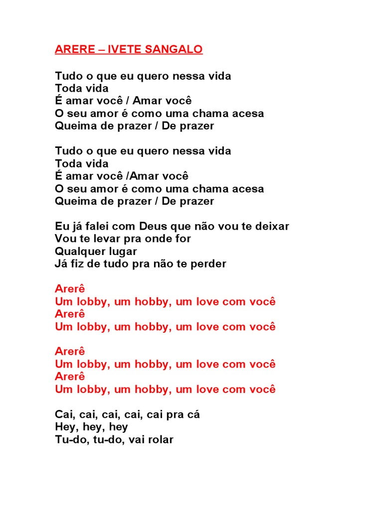 Arere - Uma Canção de Amor e Devotion por Ivete Sangalo | PDF