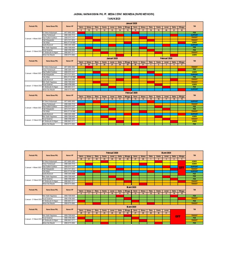 Jadwal PKL Siswa 2023 | PDF