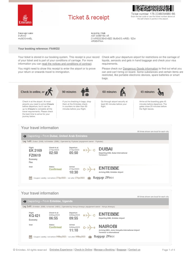 Emirates Ticket 3 | PDF | Transport | Aviation