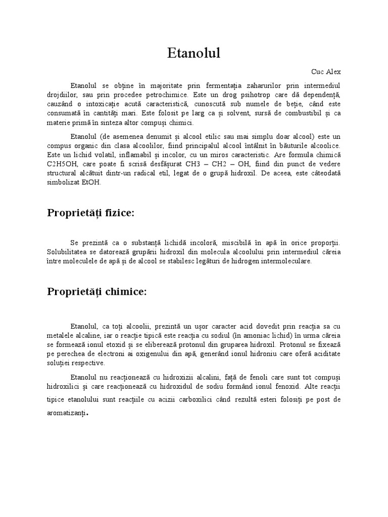 Etanolul | PDF
