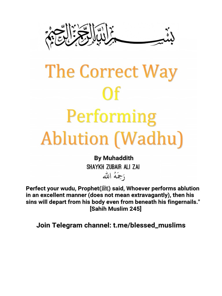 Correct Steps for Performing Wudu | PDF | Hadith | Semitic Words And ...