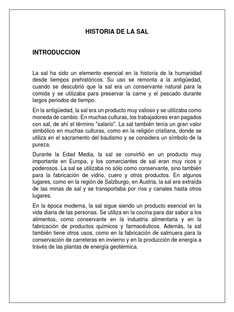 La Sal | PDF | sal | Alimentos