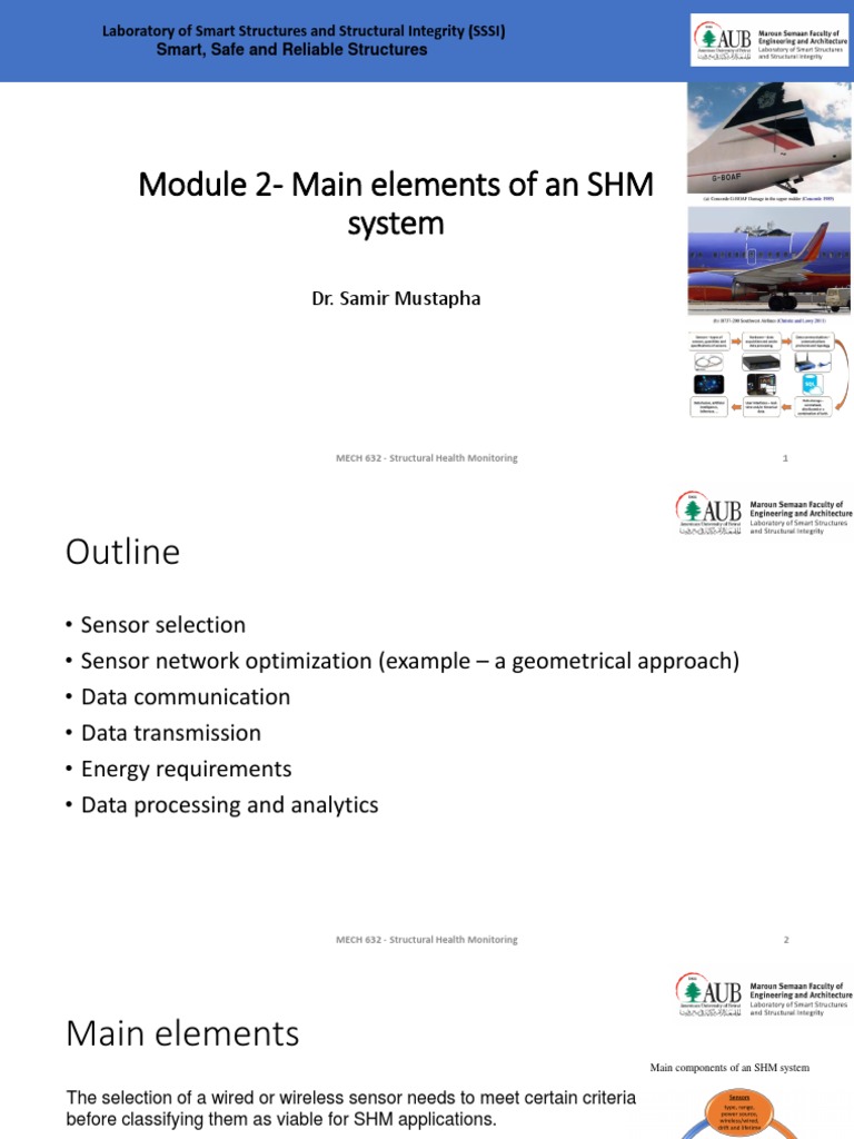 Module 2-Main Elements of An SHM System: Dr. Samir Mustapha | PDF | Wireless Sensor Network ...