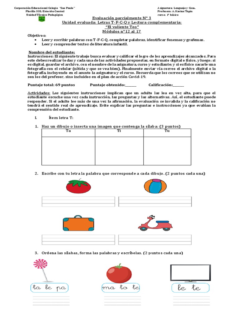 Tv3 Lenguaje 1°B | PDF | Aprendizaje | Lingüística