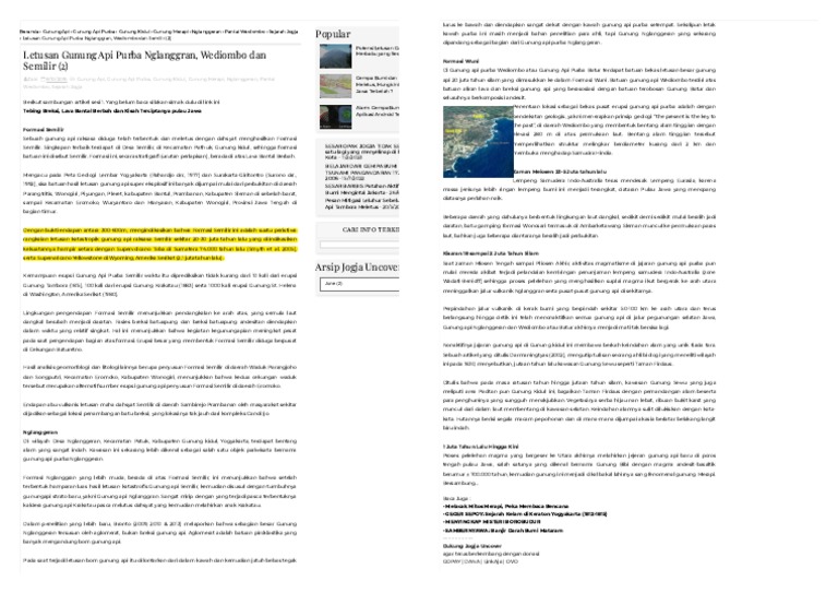 Letusan Gunung Api Purba Nglanggran, Wediombo Dan Semilir (2) - Jogja ...