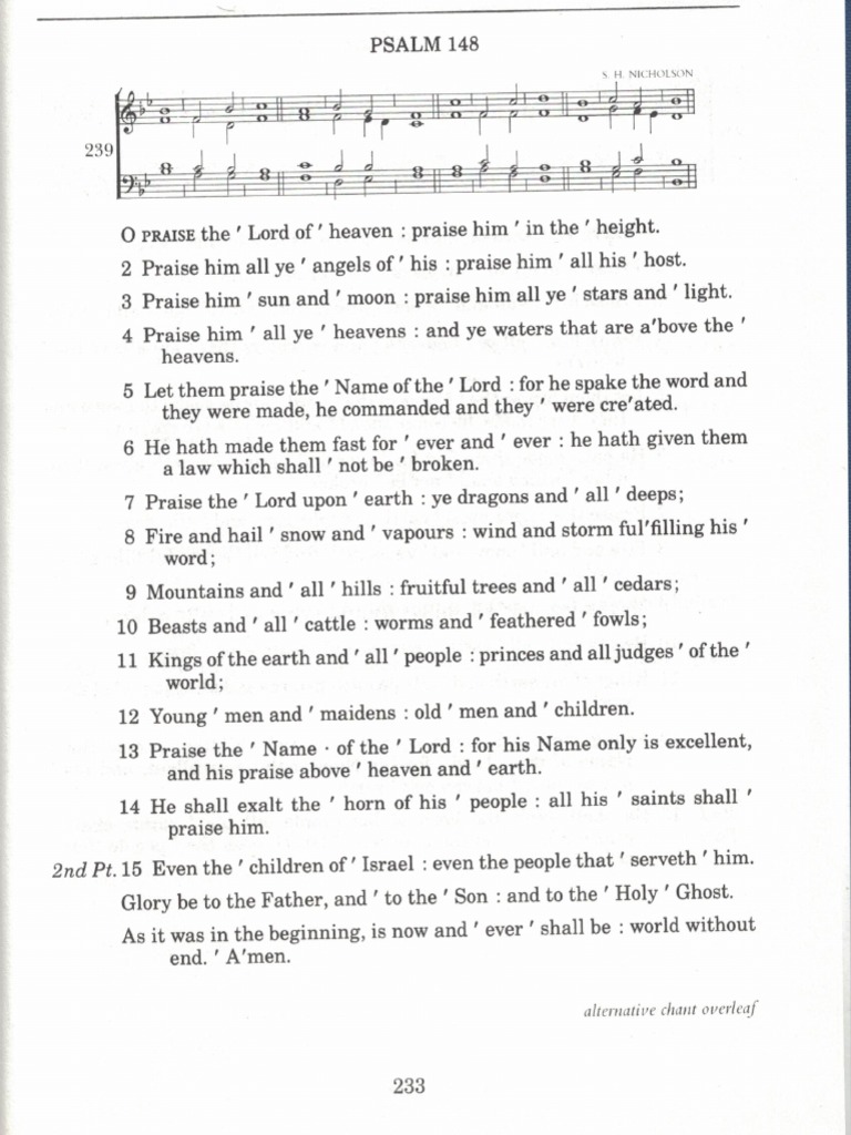 Psalm 148 Nicholson | PDF