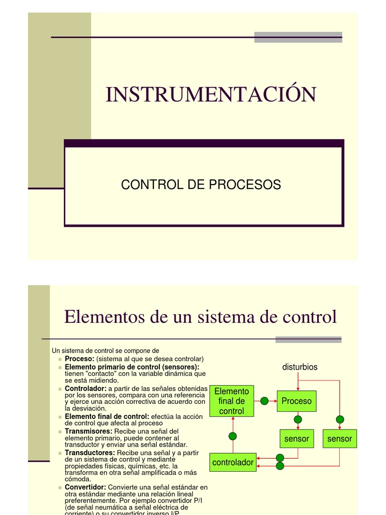 Instrumentación: Control De Procesos