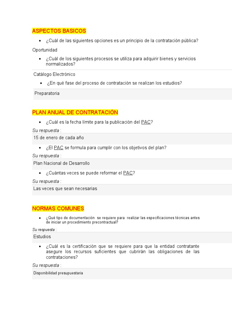 Preguntas Compras Publicas | PDF | Subasta