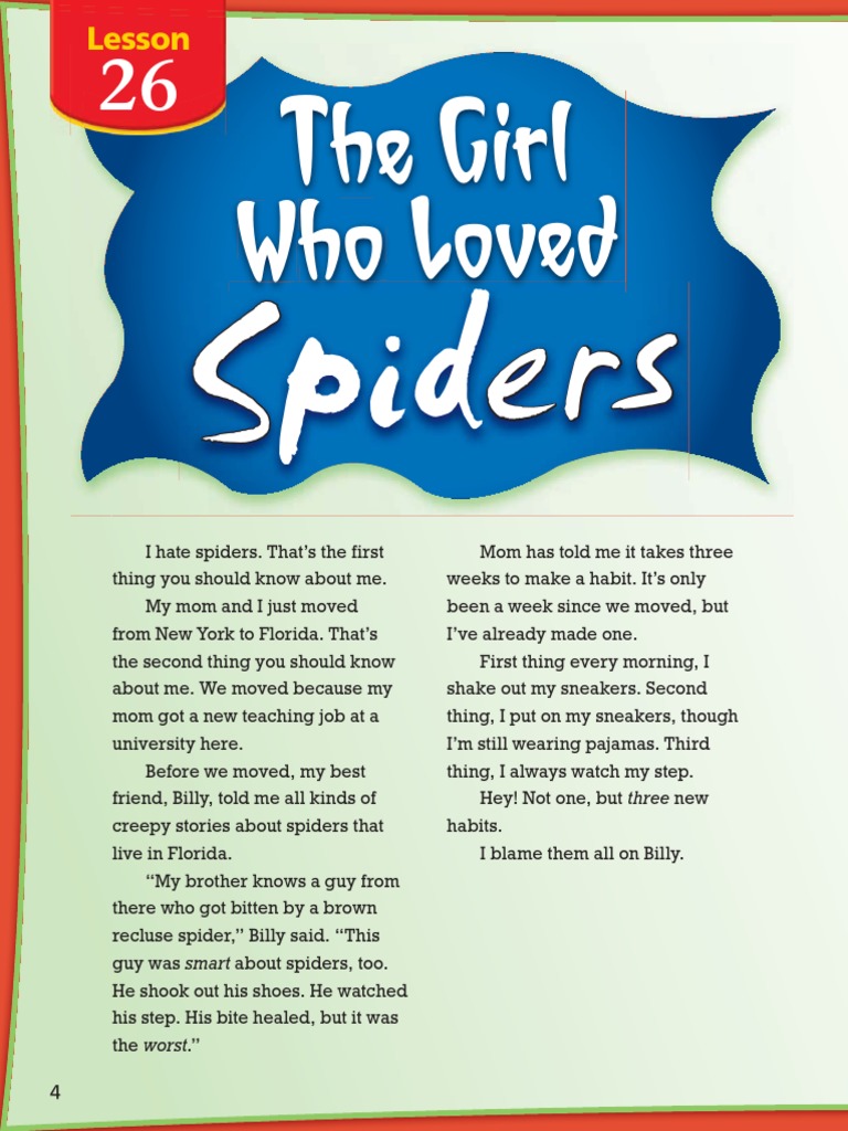 The Girl Who Loved Spiders | PDF | Spider Web | Anansi