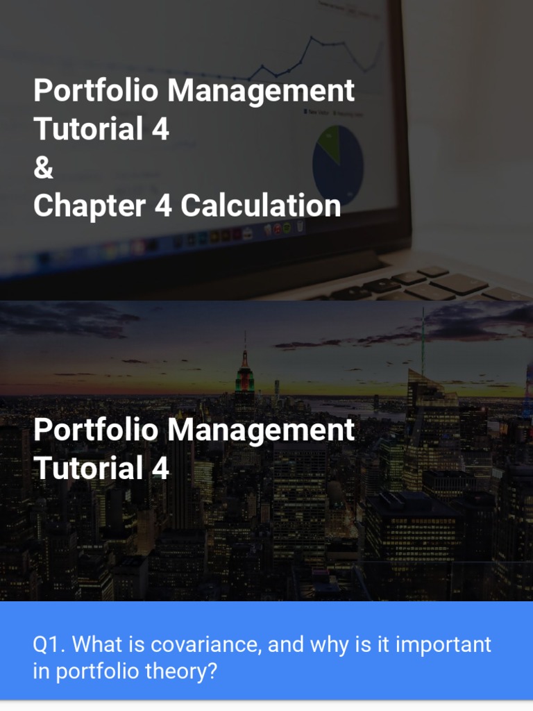 Portfolio Management Tutorial 4 & Chapter 4 Calculation | PDF | Modern Portfolio Theory ...