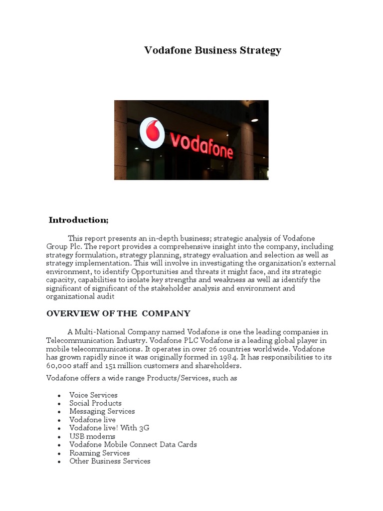 Vodafone Business Strategy Overview | PDF | Business