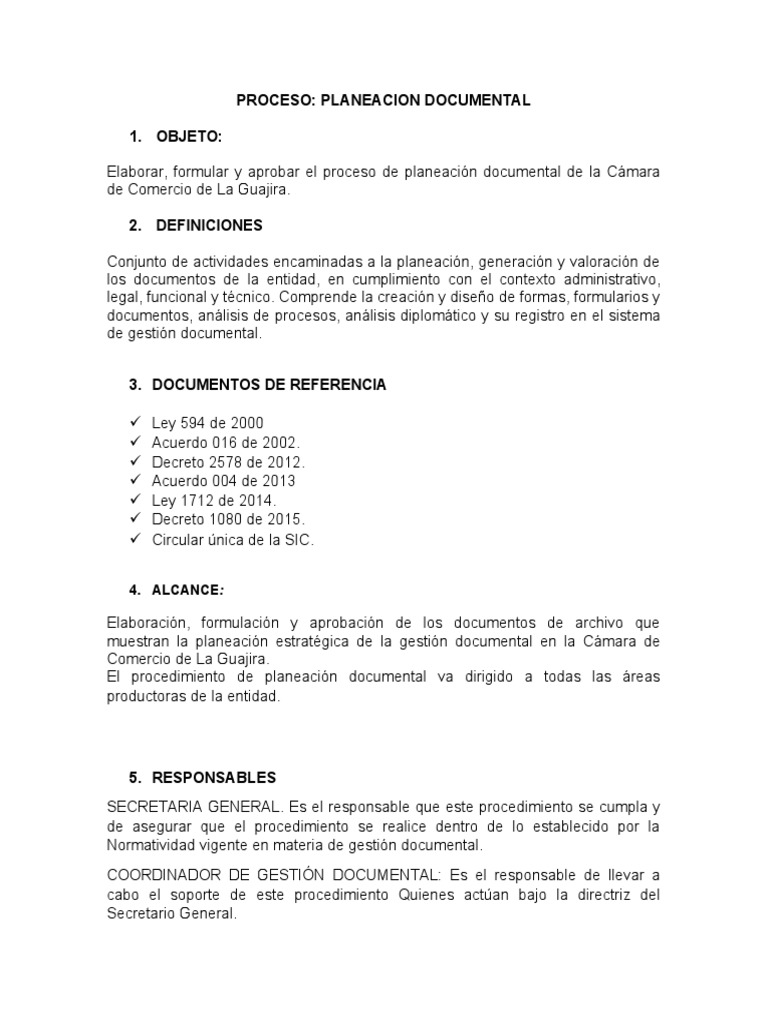 Planeacion Documerntal | PDF | Gestión de registros | Planificación