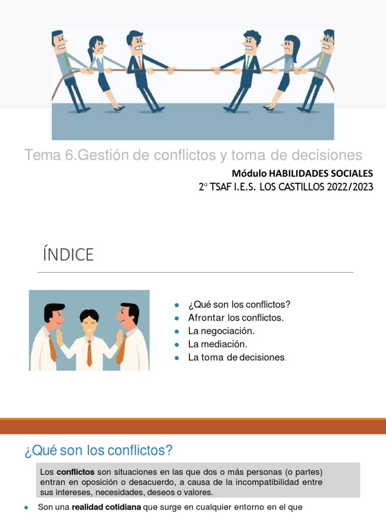 Gestión de Conflictos y Decisiones | PDF | Mediación | Conflicto (proceso)
