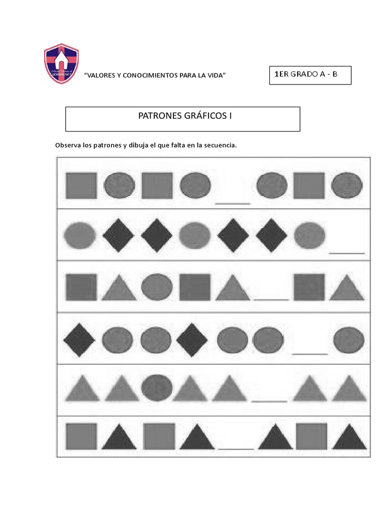 Patrones Graficos 1er Grado A - B | PDF