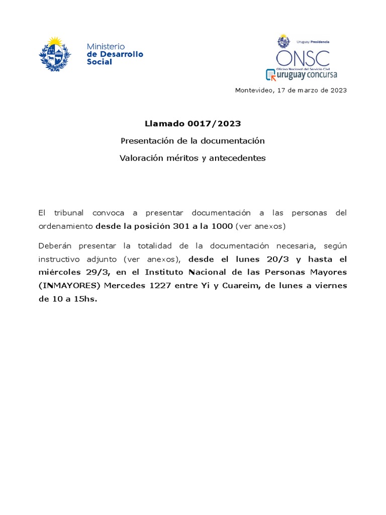 Comunicado N - 1 | PDF