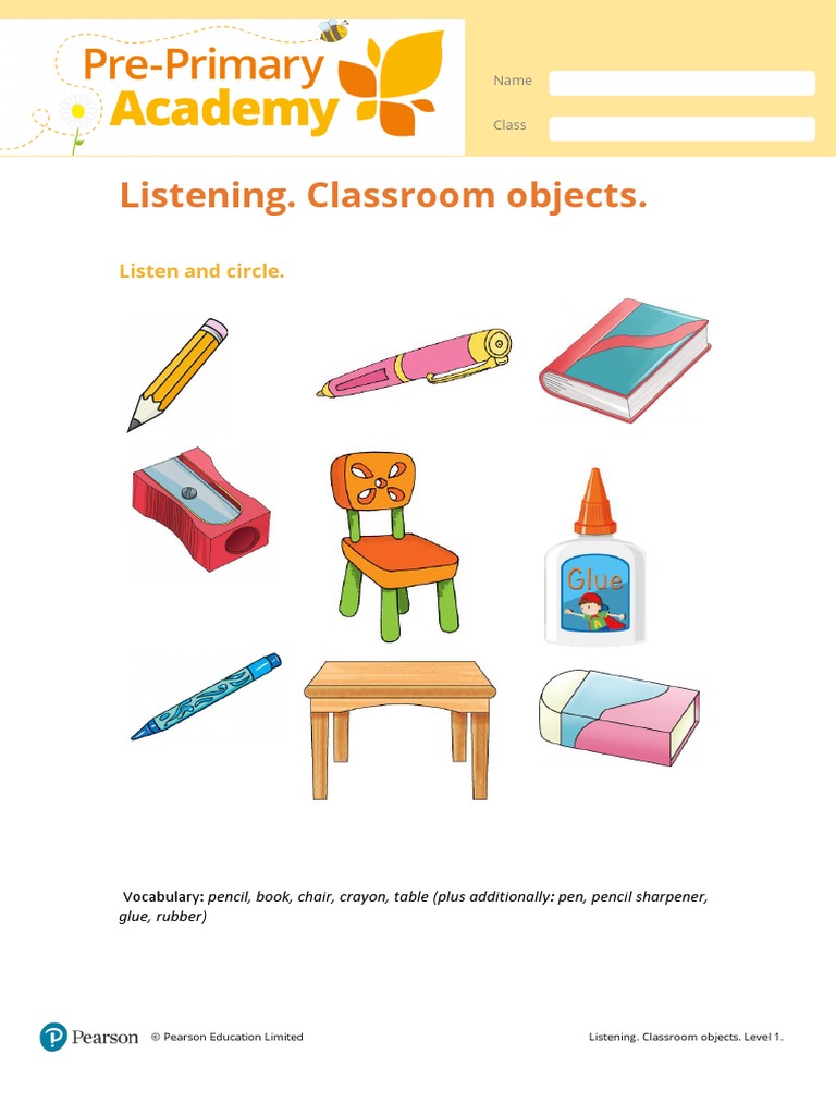 Classroom Objects 1 | PDF