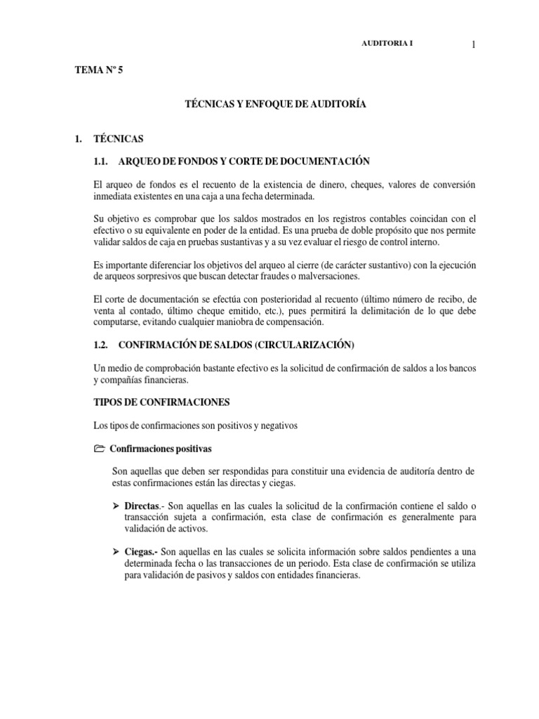 Tema No. 5 | PDF | Auditoría | Bancos