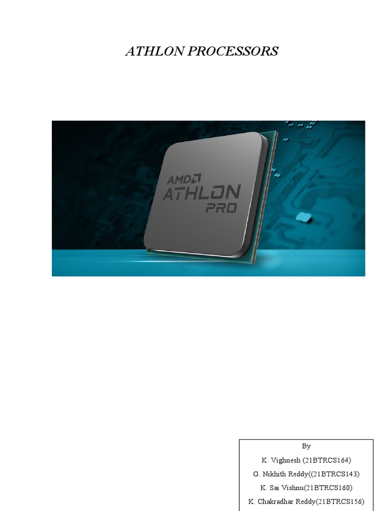Case Study On ATHLON PROCESSORS - COA | PDF | Office Equipment | Computer Engineering