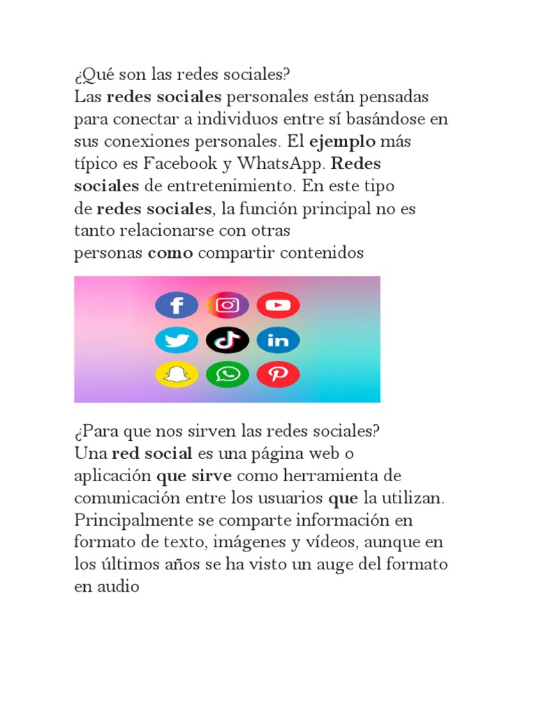 Funciones y desventajas de las redes sociales | PDF