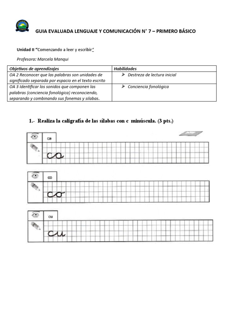 Evaluacion N 7 Lenguaje Primero | PDF