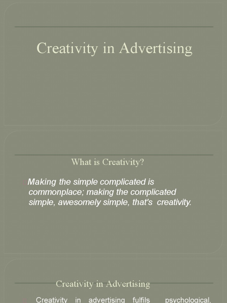 Creativity in Advertising | PDF