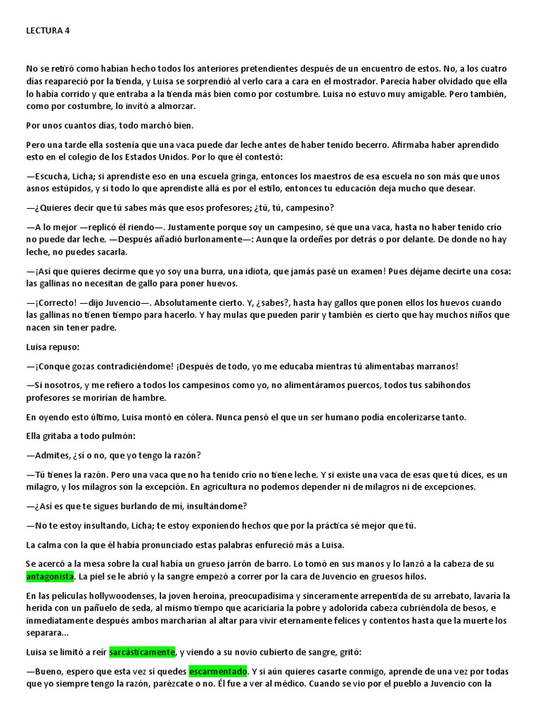 La Tigresa. Lectura 4. Palabras Preguntas y Respuestas | PDF