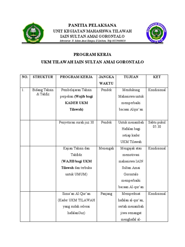 Proker Ukm Tilawah | PDF